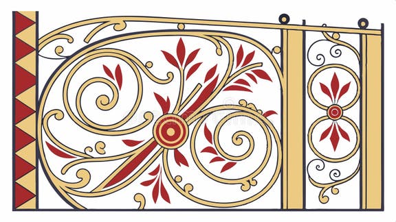 Ornate Gate with Pattern Corner, Decorative Vintage Design for Frames ...