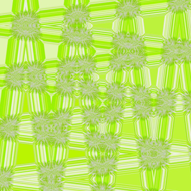 Ornate Geometric Petals Grid Pattern in Light Green Stock Illustration ...