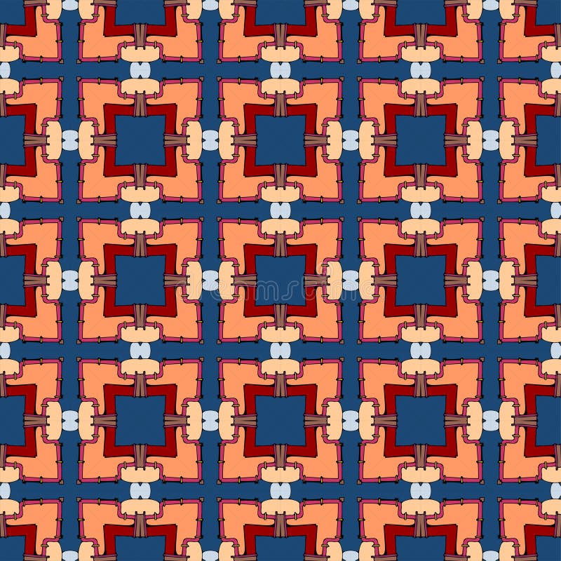 Ornate Geometric Seamless Pattern. Stock Vector - Illustration of ...