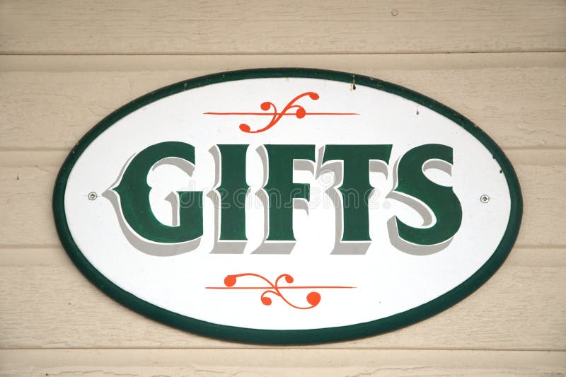 Ornate GIFT Sign stock image. Image of board, souvenirs - 6081067