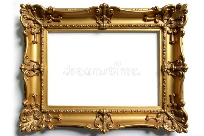 Ornate Gilded Antique Frame, Isolated on White , Antique Frame, Elegant ...