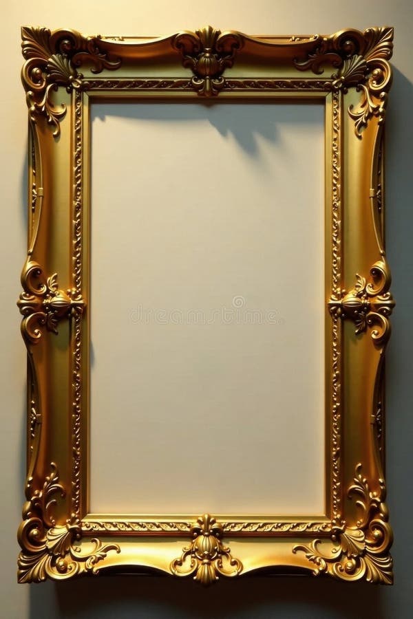 Ornate Gilded Frame Reflects Light, Luxurious Gold , Art, Ornate Stock ...