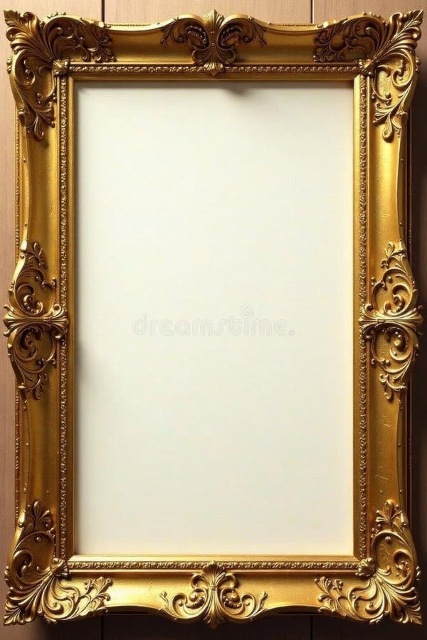 Ornate Gold Baroque Frame Scrolls, Acanthus, Floral Details , Frame ...