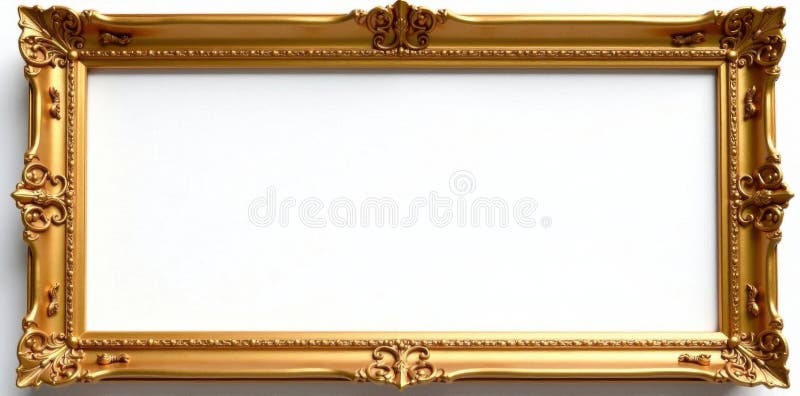 Ornate Gold Frame Against Pure White Backdrop , Image, Mockup Stock ...