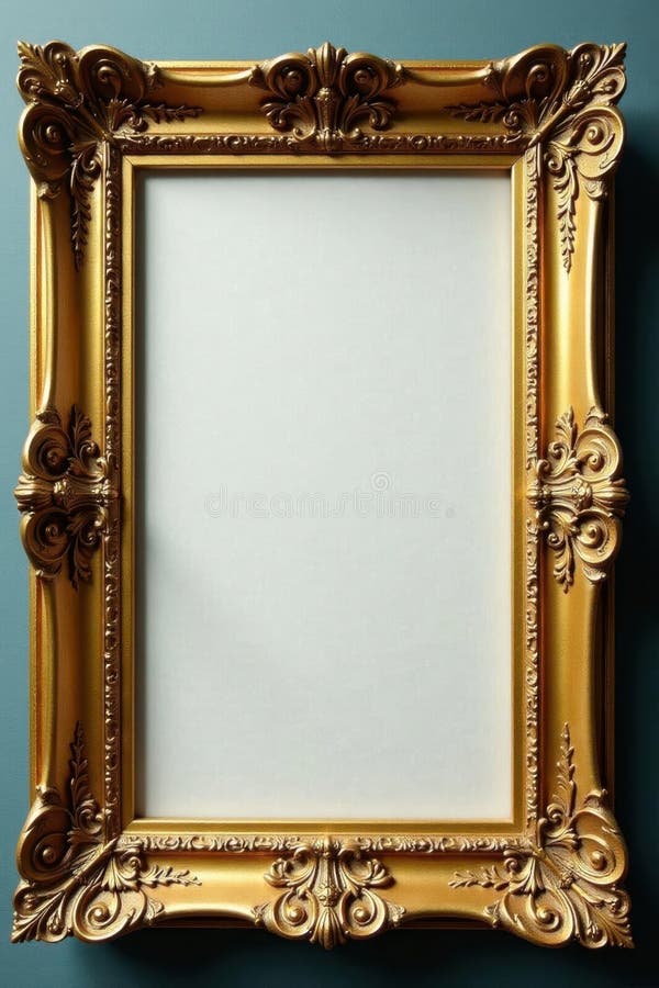 Ornate Gold Frame, Distressed Edges, Baroque Style, Gold, Clipping Path ...