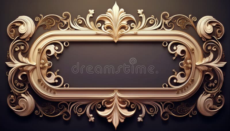 Illustrated Antique Gold Frame Stock Illustration - Illustration of ...