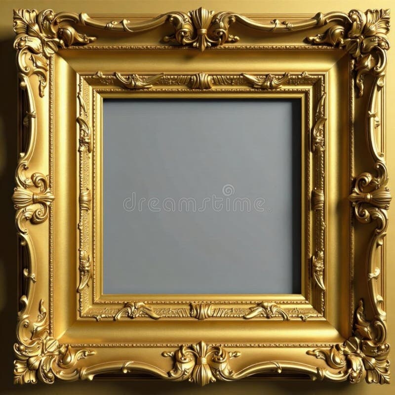 Ornate Gold Frame, Golden Ratio, Vintage Style, Rococo, Pattern Stock ...