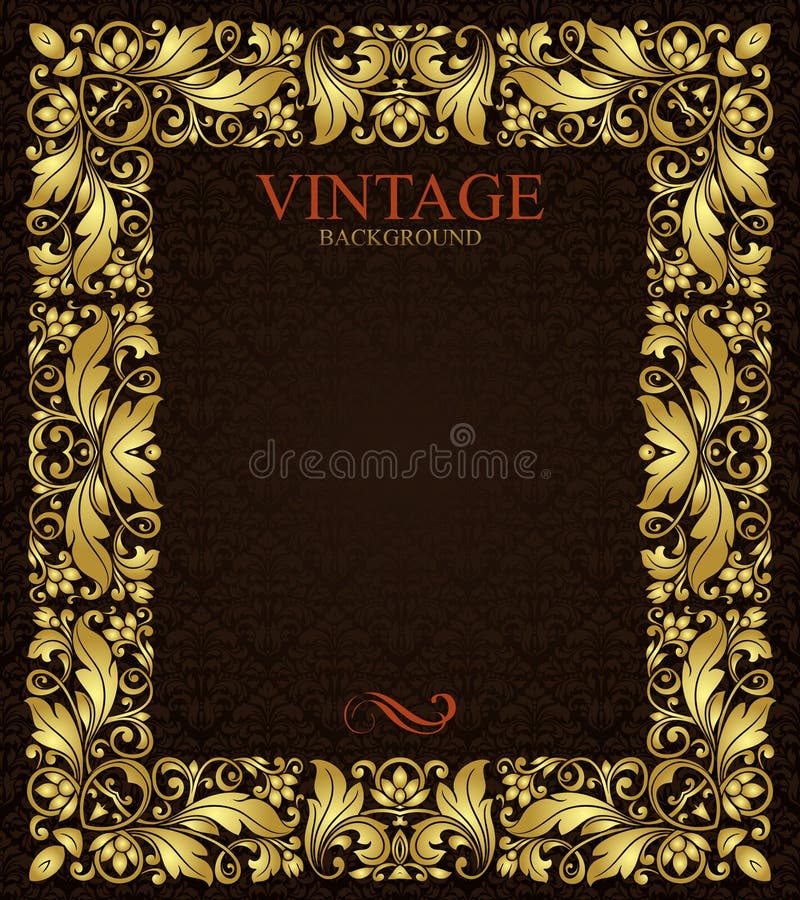 Ornate gold frame. stock vector. Illustration of invitations - 44075321