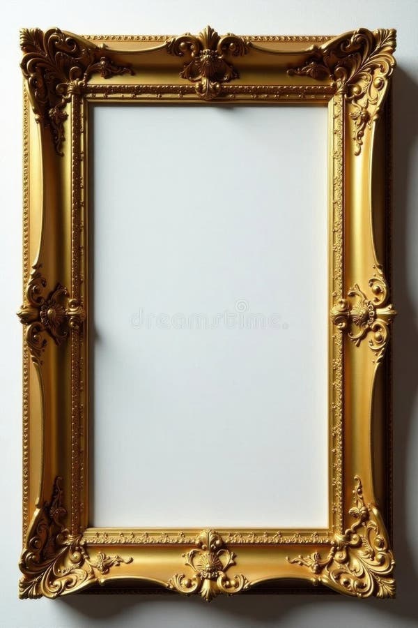 Ornate Gold Frame Reflects Light, Opulent Details, Antique, Reflection ...