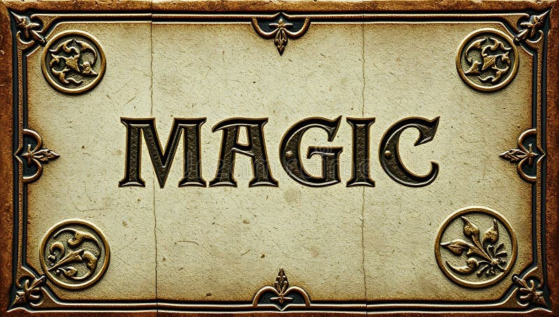 Ornate Gold Frame Showcases the Word Magic Stock Illustration ...