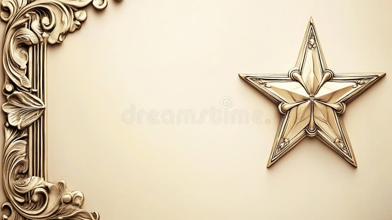 Ornate Gold Frame and Star Design Element Stock Photo - Image of ...