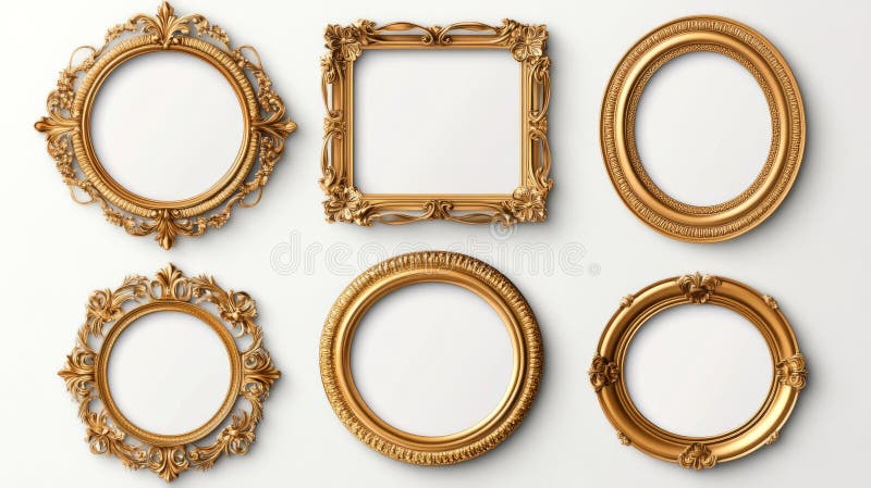Ornate Gold Frames Set, Wall Decor ,Art Frames Stock Illustration ...