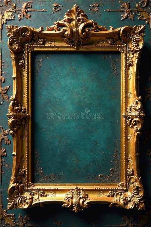 Ornate Gold Frames, Varied Shapes, Aged Texture , Luxury, Scroll ...
