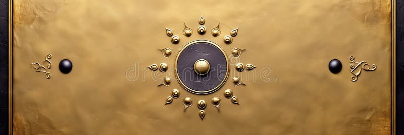 Ornate Gold Panel with Circular Motif Stock Illustration - Illustration ...