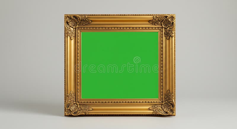 Ornate Gold Picture Frame with Green Screen for Creative Insertions ...
