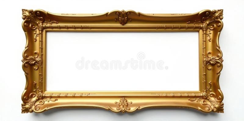 Ornate Gold Picture Frame, Horizontal, Isolated , Image Frame, Gilded ...
