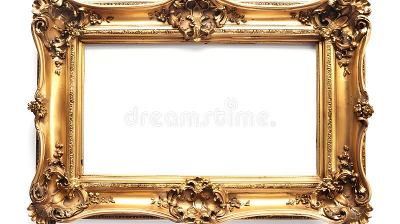 Ornate Gold Picture Frame Isolated on White Background_4 Stock ...