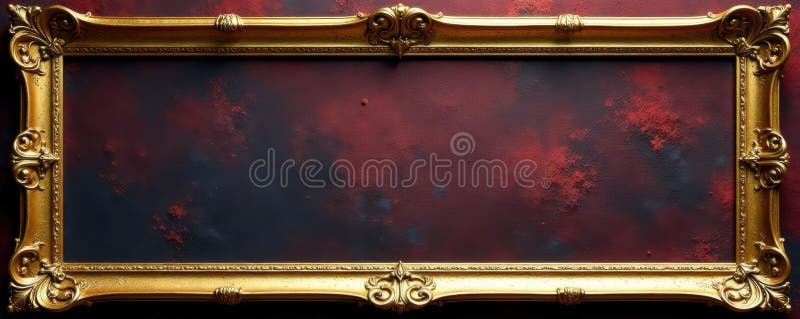 Ornate Gold Rectangle Frame, Intricate Detail, Antique, Rococo Stock ...