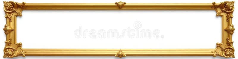 Ornate Gold Rectangle Frame Isolated on White , Isolated, Decorative ...