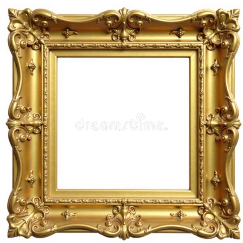 Ornate Gold Rococo Frame, Horizontal, Isolated on White , Design ...