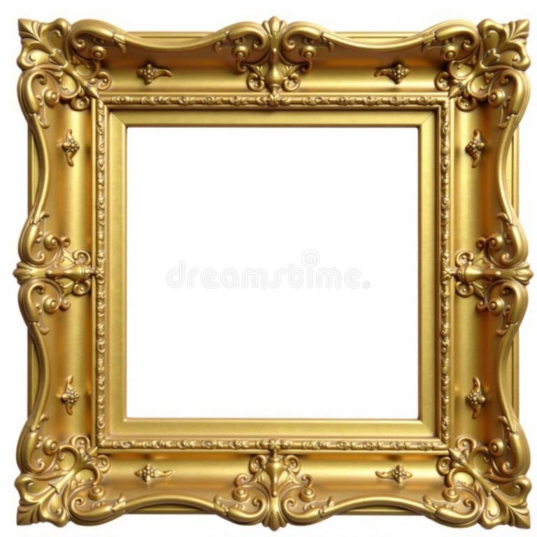 Ornate Gold Rococo Frame, Horizontal, Isolated on White , Design ...