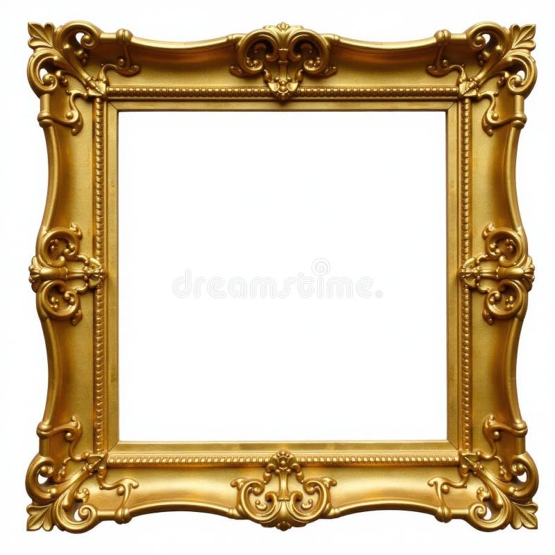 Ornate Gold Rococo Frame, Horizontal, Isolated on White , Rococo ...