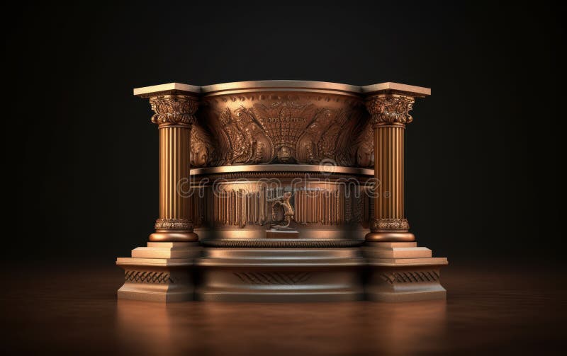 Ornate Golden Altar: a 3D Render of an Ancient-Inspired Structure ...