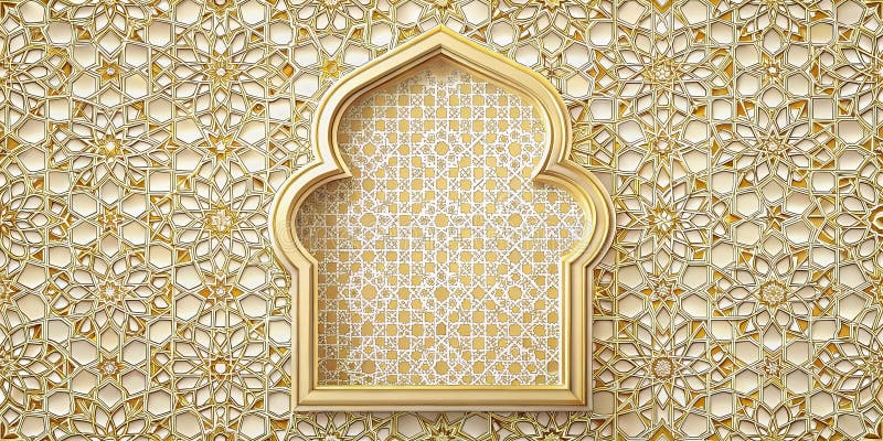 Ornate Golden Archway with Intricate Geometric Pattern Background ...