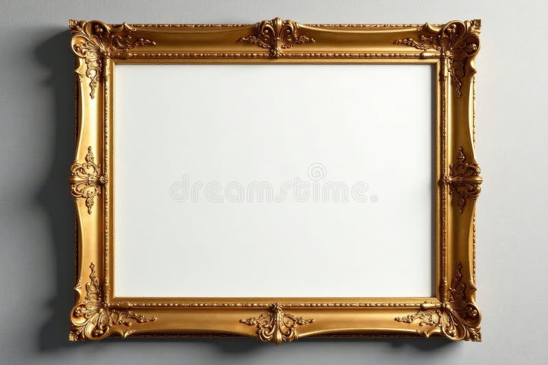 Ornate Golden Frame, Blank Canvas for Artwork Display , Blank Frame ...