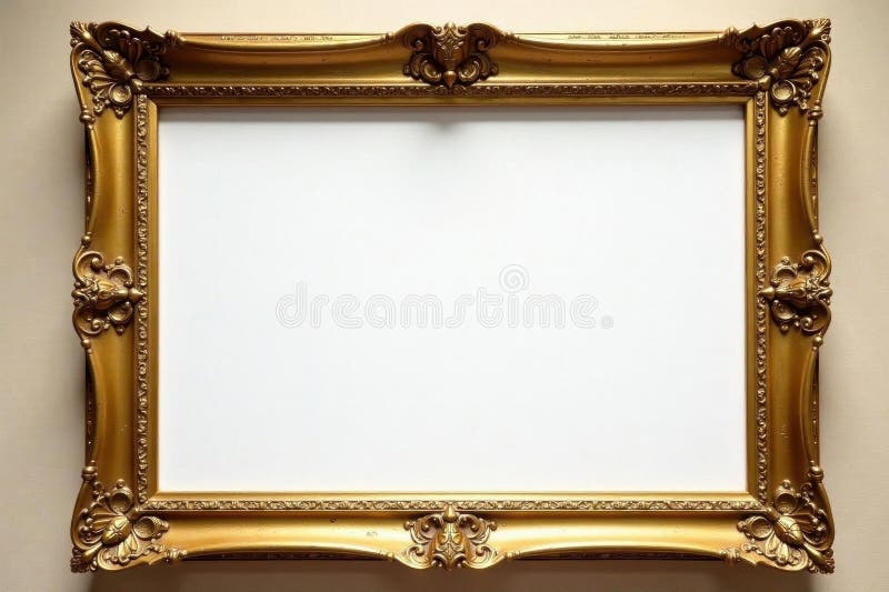 Ornate Golden Frame, Perfect for Artwork Display Copy Space Included ...