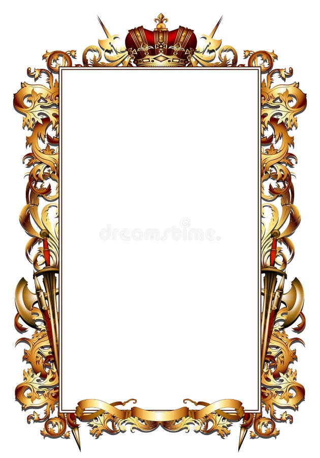 Ornate heraldic frame stock vector. Illustration of elements - 114568383