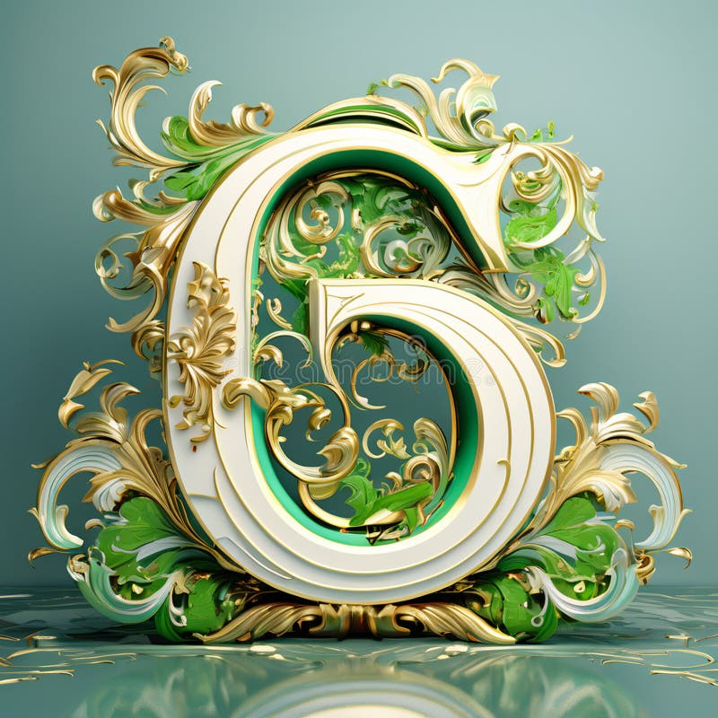 Ornate Golden Letter G stock illustration. Illustration of letter ...