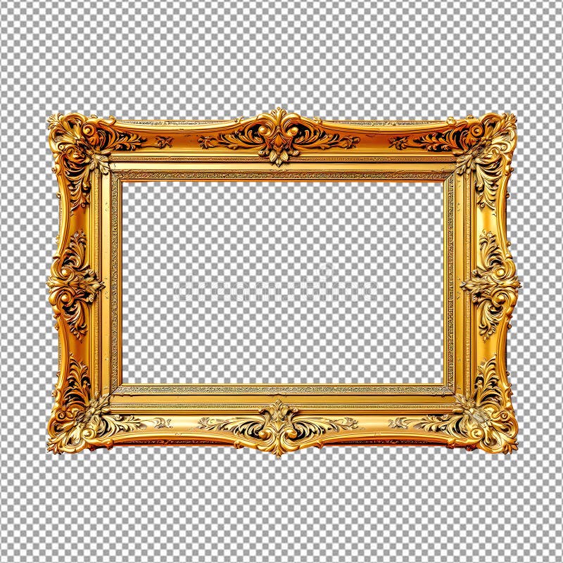 An Ornate Golden Picture Frame with Intricate Details Stock Photo ...