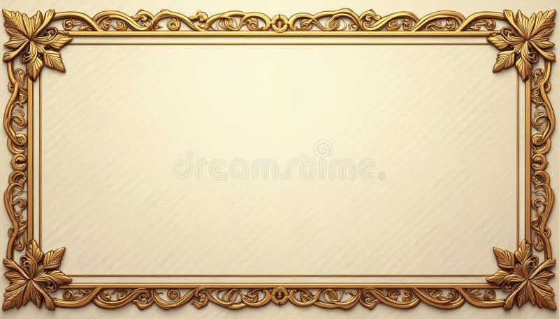 Elegant Rectangular Frame with Gold, Silver Decorative Details ...