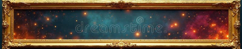 Ornate Golden Rectangular Picture Frame, Intricate Design ...