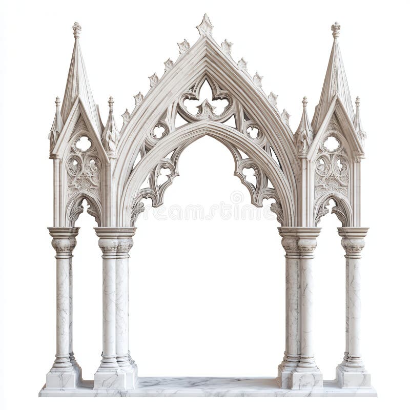 Ornate Gothic Archway with Intricate Designs and Columns Stock ...