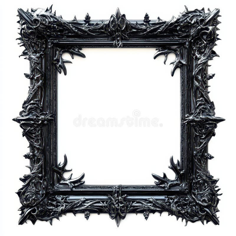An Ornate, Gothic-style Picture Frame with Intricate Detailing, Empty ...