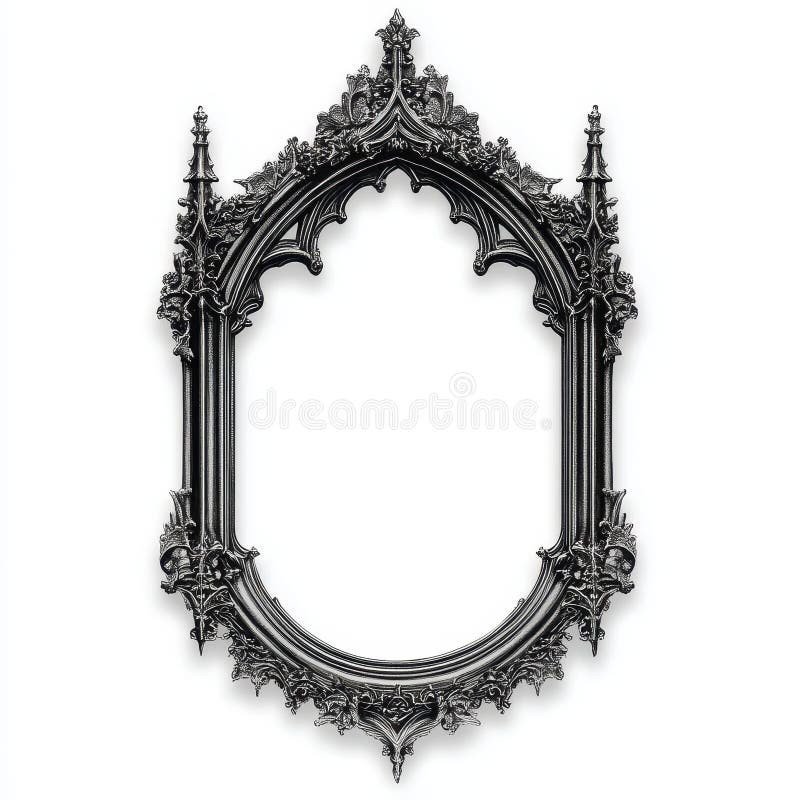 Ornate Gothic-style Picture Frame with Intricate Details and a Blank ...