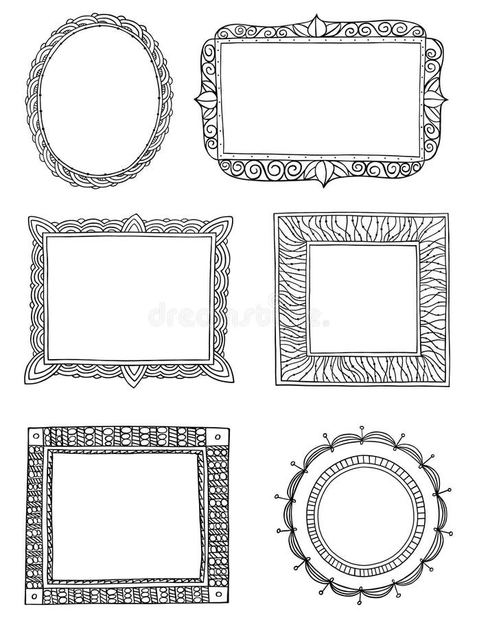 Hand drawn frames stock vector. Illustration of framework - 33326395