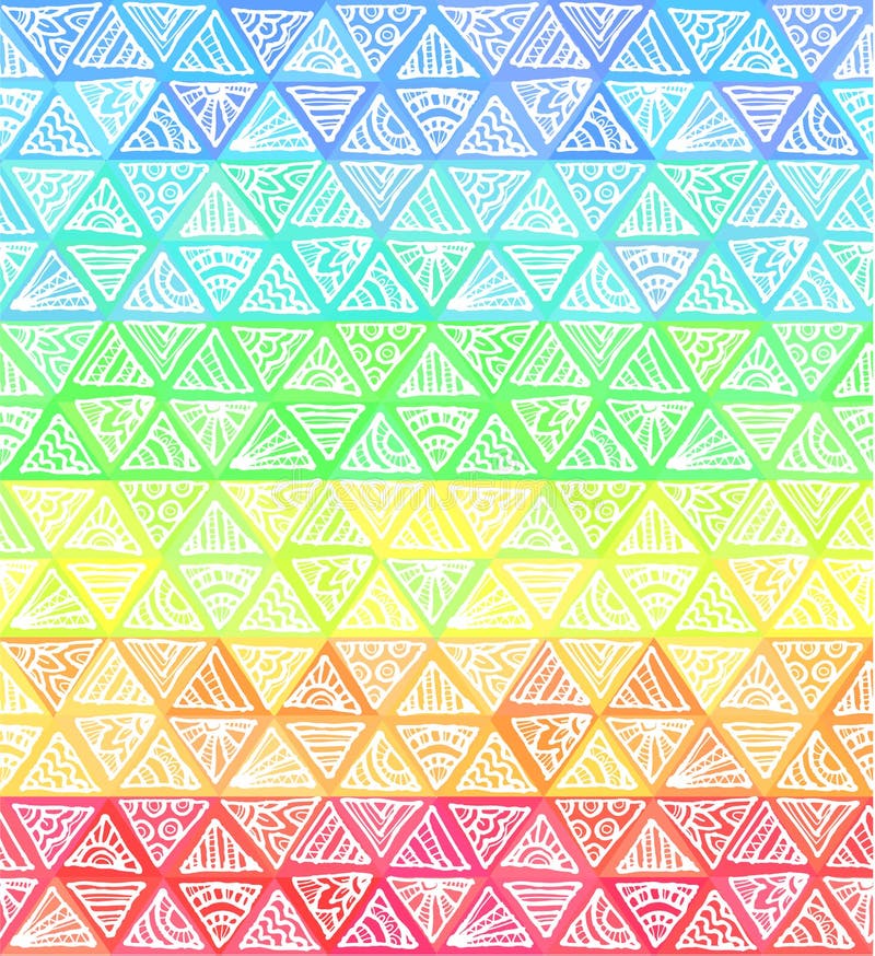 Ornate Hand-drawn Black and White Triangles Stock Vector - Illustration ...