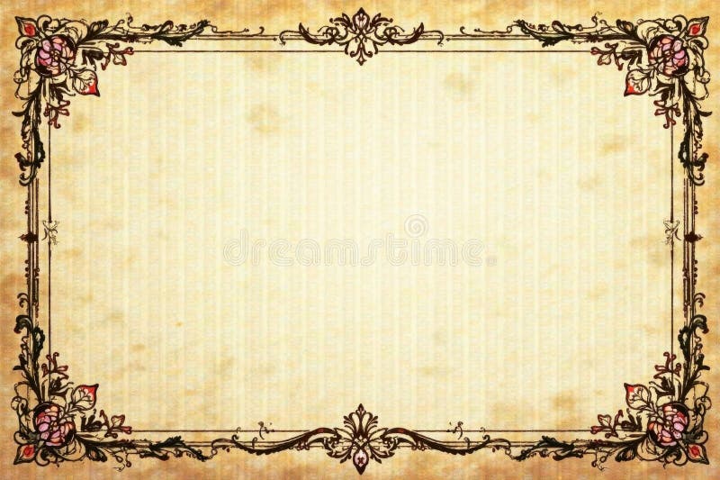 Ornate Hand Sketched Photo Frames, Aged Paper Texture , Brown, Design ...
