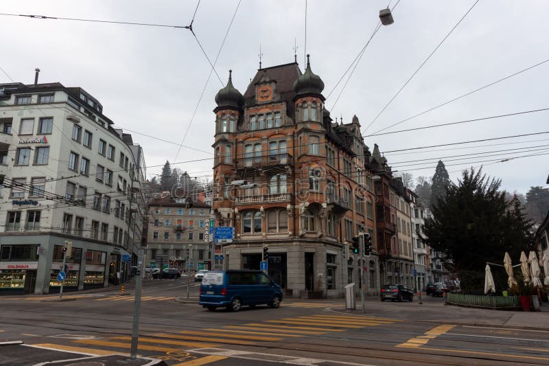 Ornate Historic Building with Multiple Turrets at an Intersection in St ...