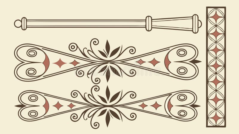 Ornate Horizontal Border with Floral and Geometric Elements ...