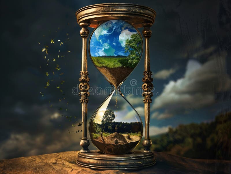 Ornate Hourglass of Time Visually Stunning Contrast between Light and ...