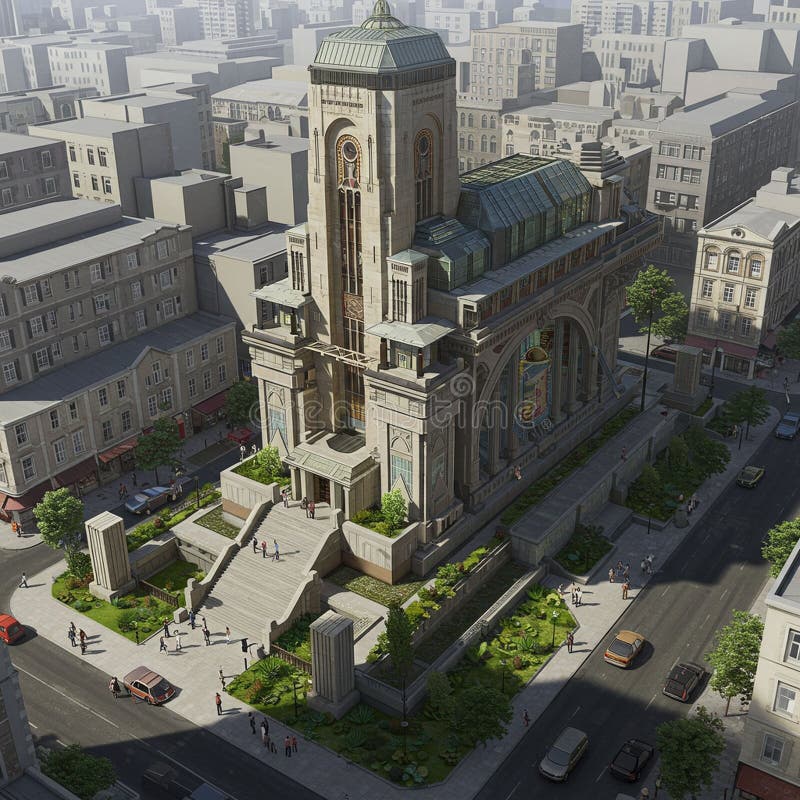 Ornate, Imaginary Architectural Structure Set in a Cityscape. the ...