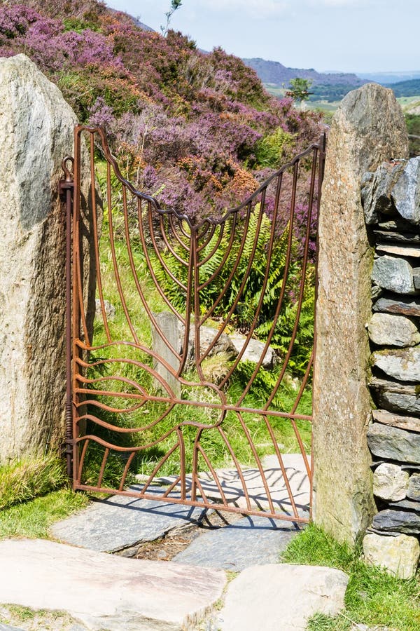 Ornate Iron Pedestrian Gate Stock Image - Image of gateway, rural: 71213033