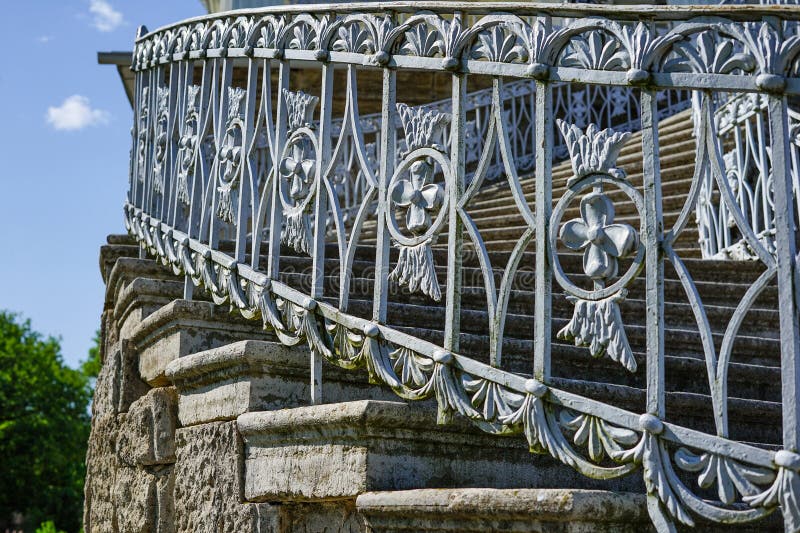 Ornate Ironwork Railing on Stone Staircase Stock Image - Image of ...