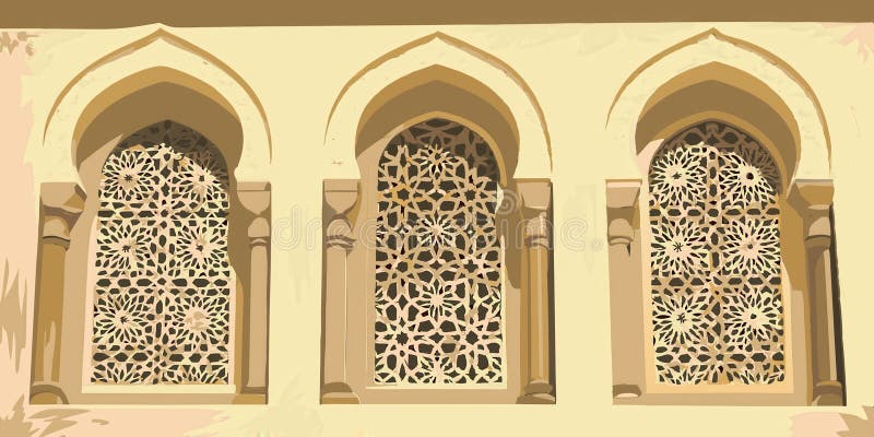 Ornate Islamic Window Design with Intricate Geometric Patterns and ...