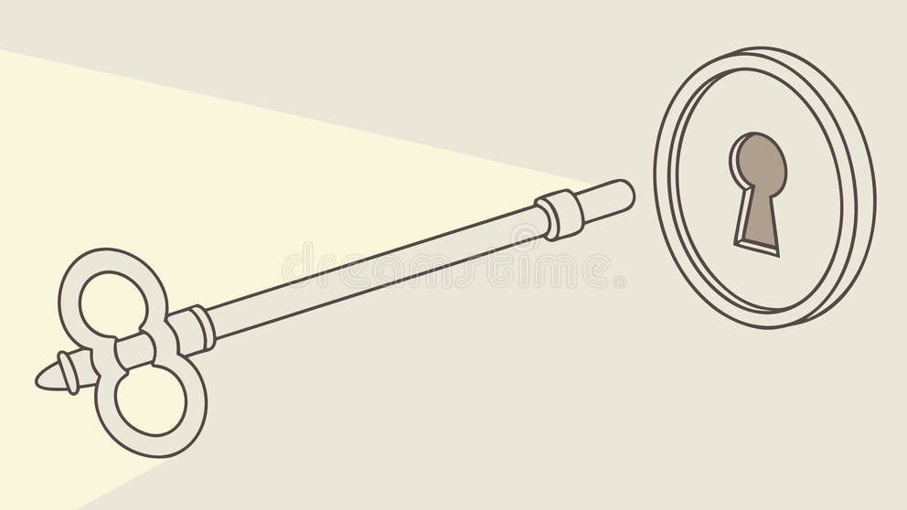 Ornate Key and Keyhole, Classic Design and Hidden Potential, Vector ...
