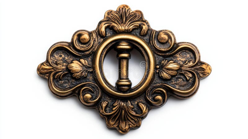 A Vintage Keyhole Adorned with Intricate Floral Designs. this Elegant ...